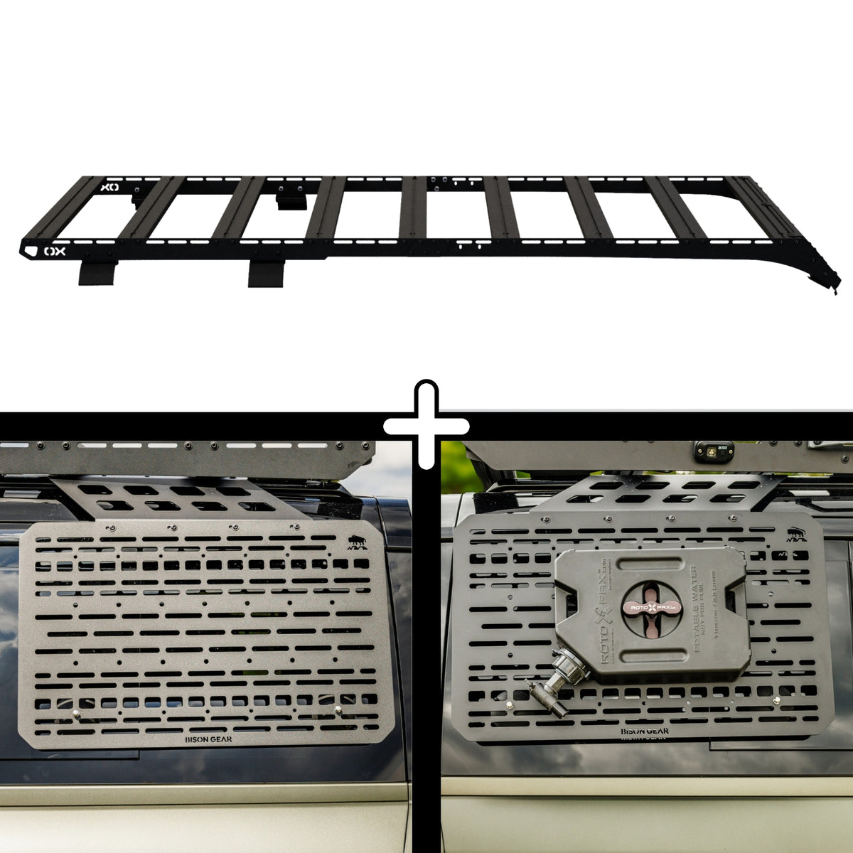 SET: OX PRO Roof Rack + 2x MOLLE Panels - Defender L663 (110) – Bison Gear